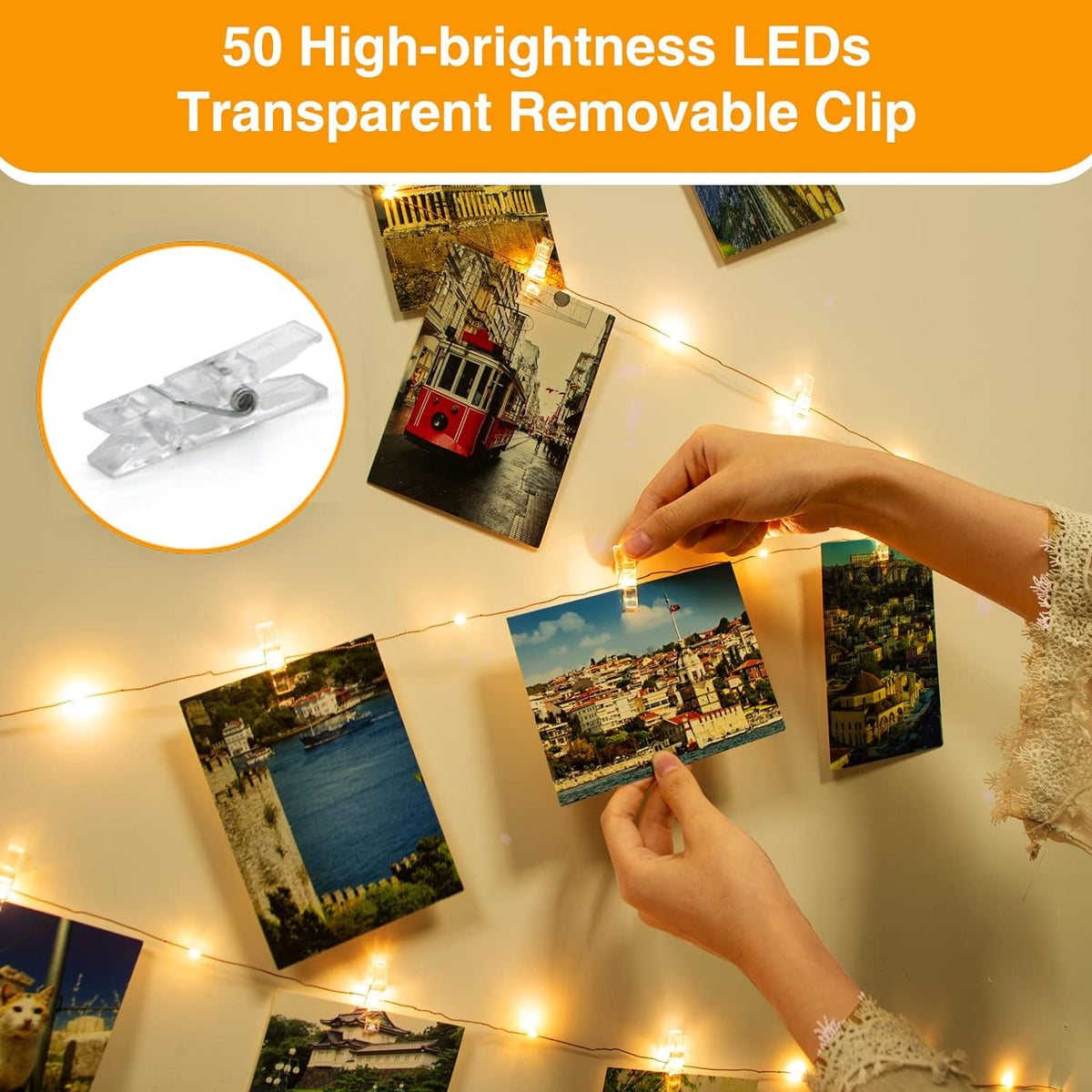 50LED 5M USB Powered Photo Clip String Lights-Litogo® – litogoglobal